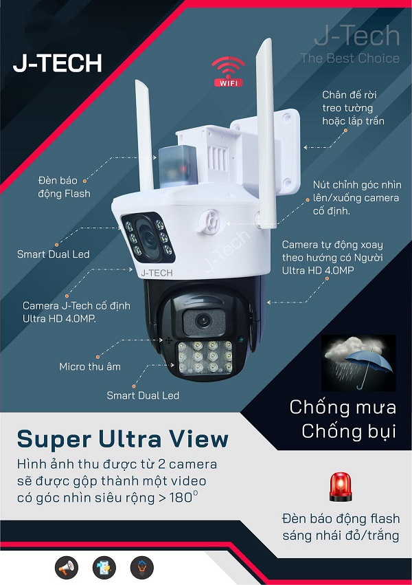 Camera IP không dây 4.0 Megapixel J-TECH SUV6858D - Chính Hãng, Giá Tốt ...