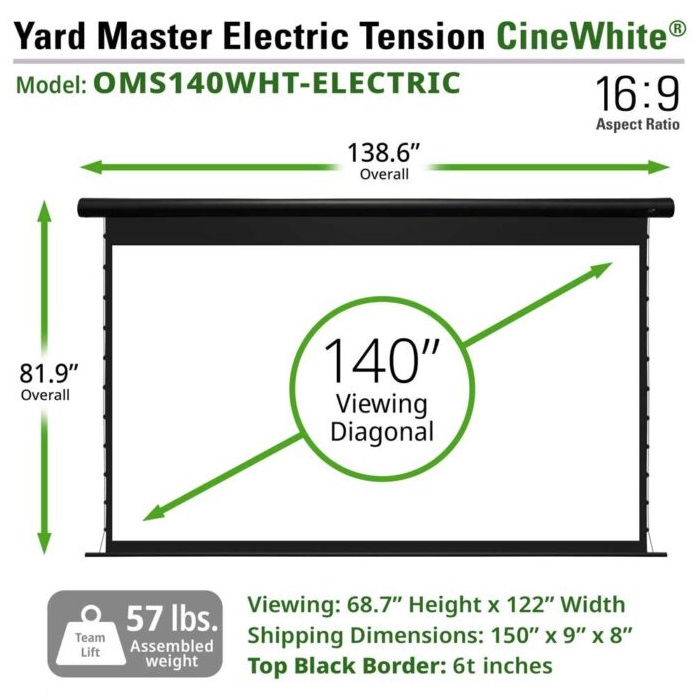 Màn chiếu điện Tab-tension 140-inch Elite Screens OMS140WHT-ELECTRIC ...