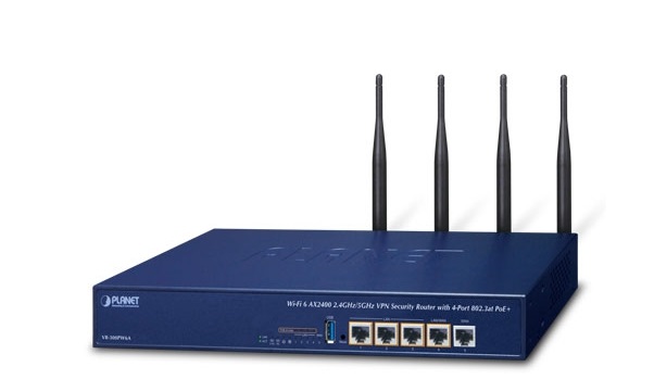 Wi-Fi 6 AX2400 2.4GHz/5GHz VPN Security Router PLANET VR-300PW6A ...