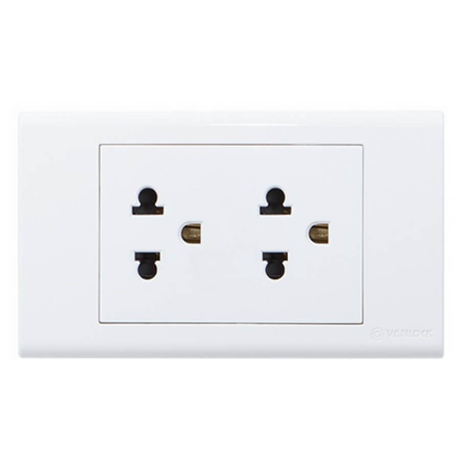 Ổ cắm đôi 3 chấu 16A Sino S18UE2 - Chính Hãng, Giá Tốt | SieuThiVienThong